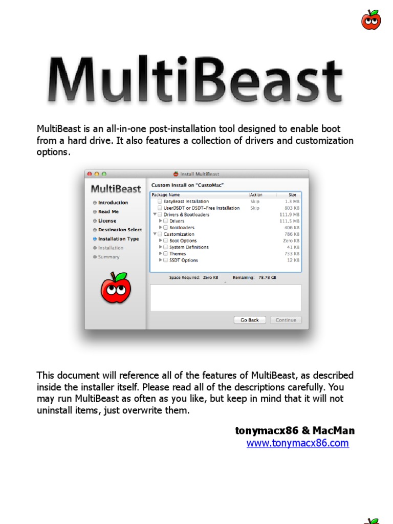 MultiBeast Features 5.1.0 | PDF | Booting | Mac Os