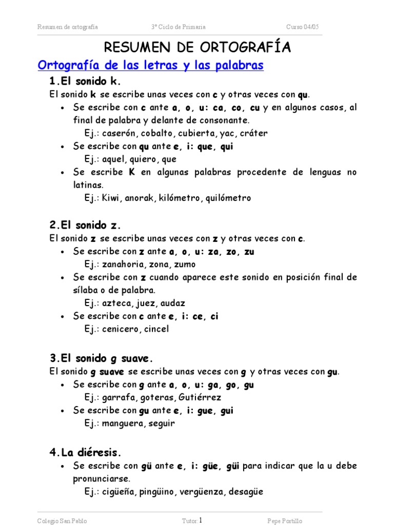 Resumen Ortografia | PDF | Coma | Comillas