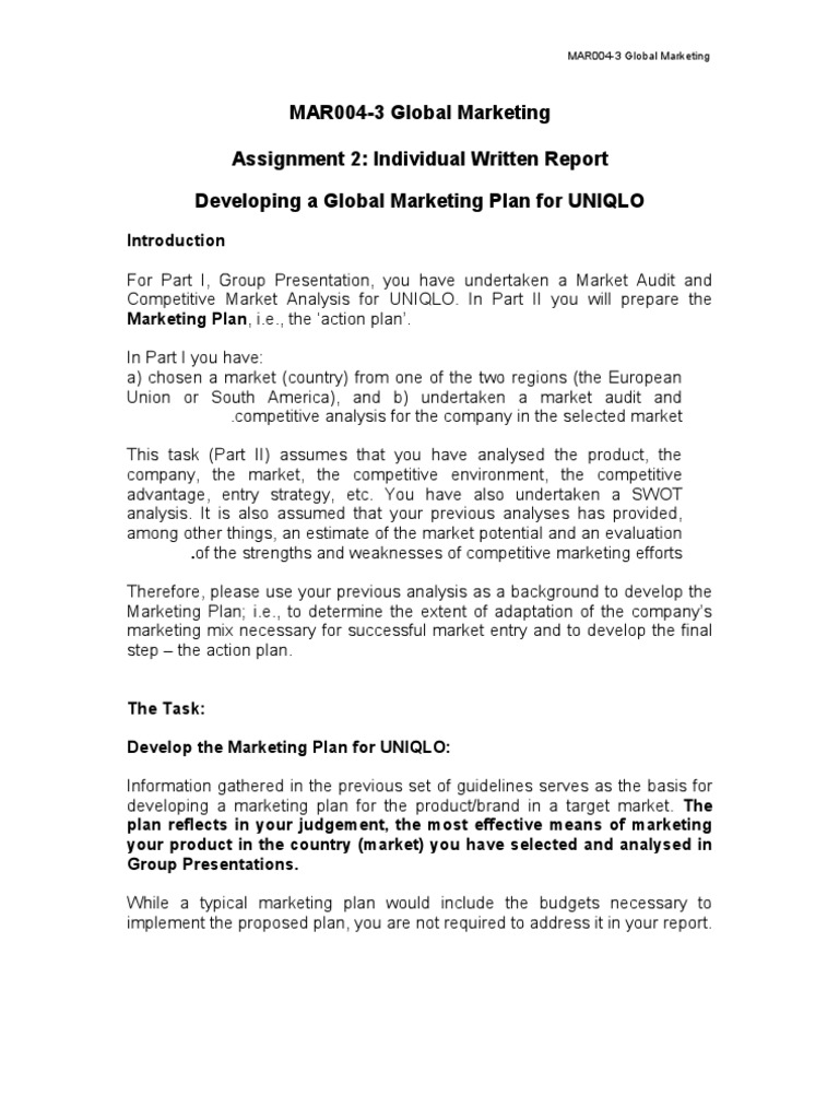 Global Marketing Assignment | PDF | Retail | Market Analysis