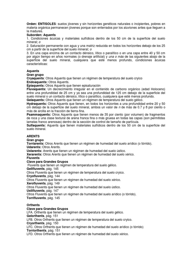 ENTISOLES | PDF | Suelo | Minerales