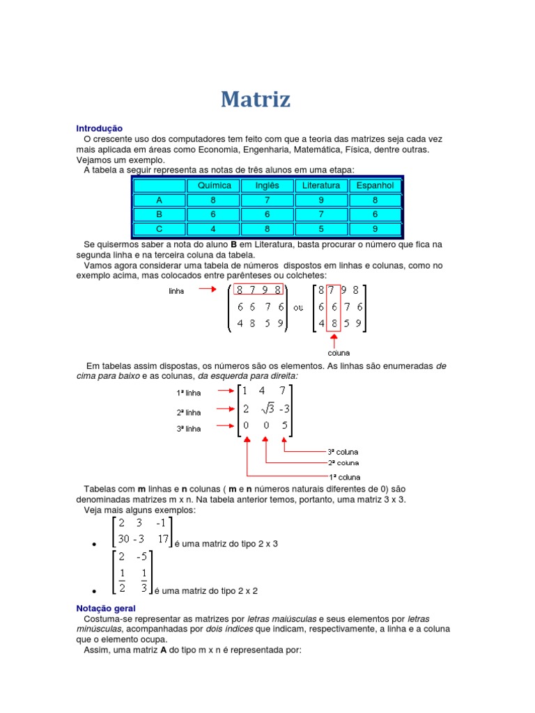 Matriz e Determinantes | PDF | Determinante | Matriz (Matemática)