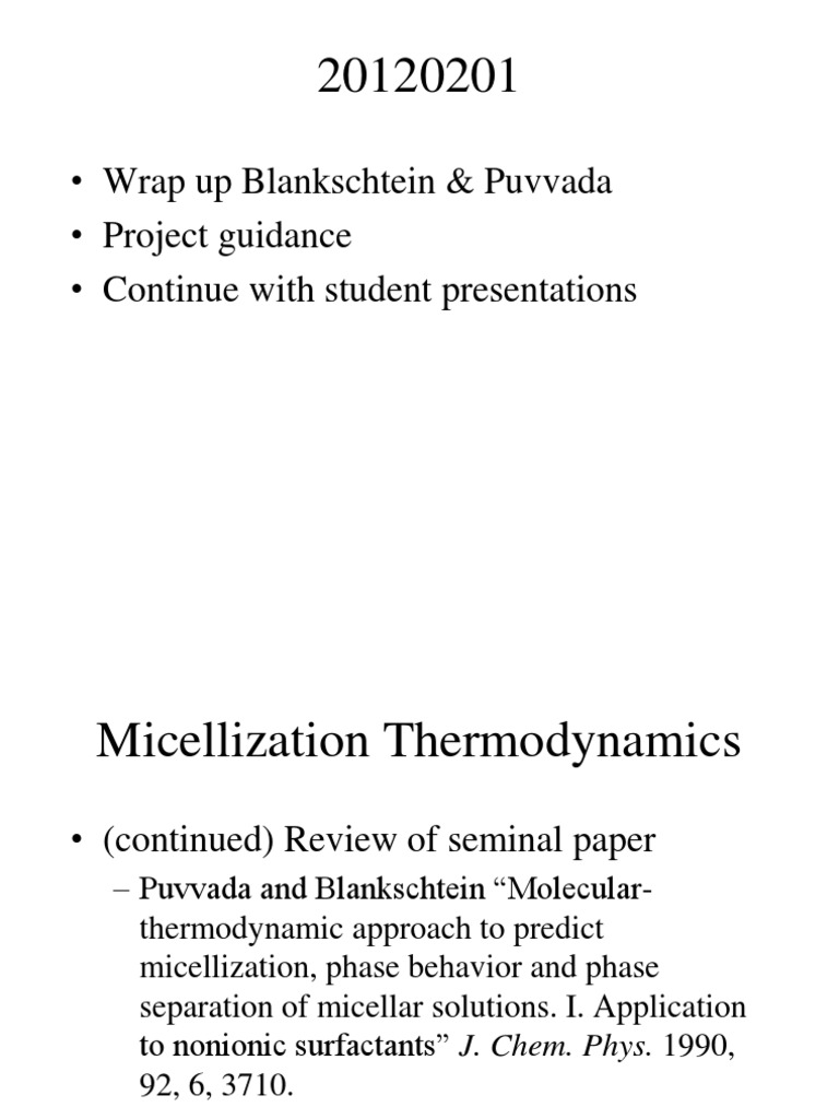 Micellization Thermodynamics | PDF | Physical Chemistry | Chemistry