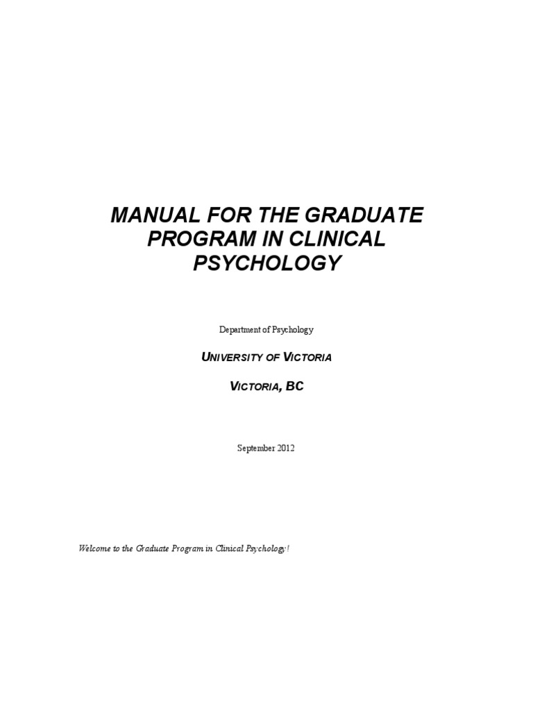 UVic Clinical Psychology Graduate Manual | PDF | Thesis | Doctor Of ...