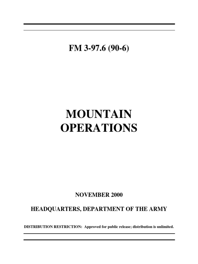 Mountain Operations Field Manual | PDF