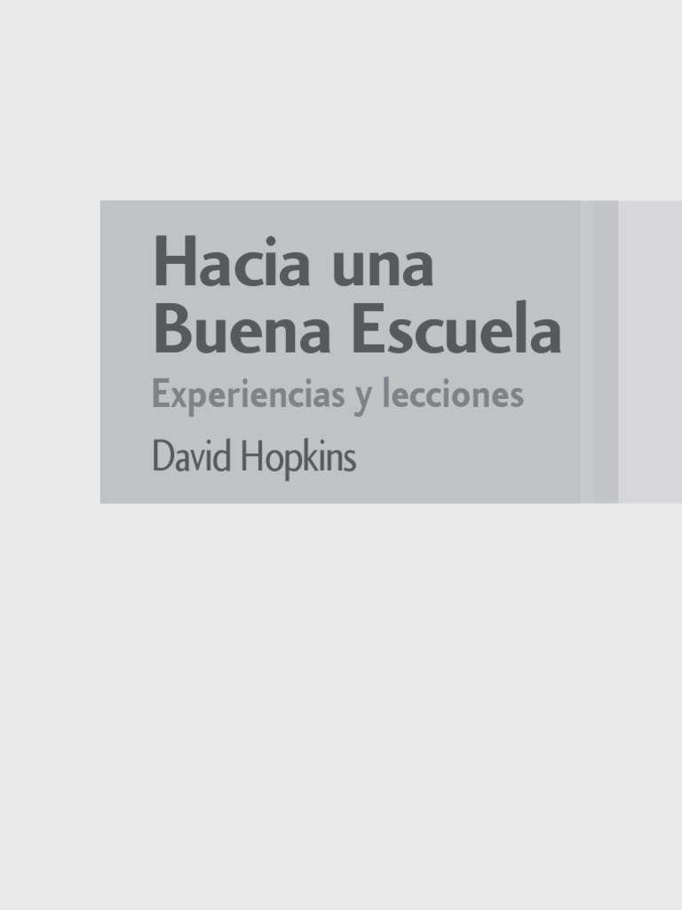 Libro - Hopkins Hacia Una Buena Escuela | PDF