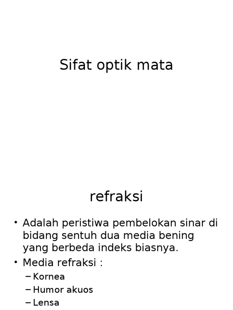 Sifat Optik Mata | PDF