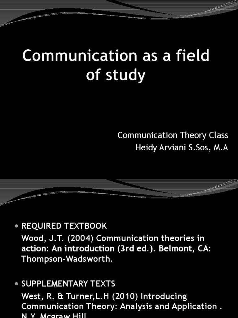 Communication As A Field of Study | PDF | Interpersonal Communication ...