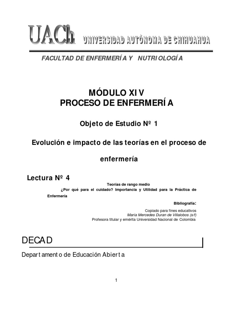 Teorias de Rango Medio | PDF | Teoría | Enfermería