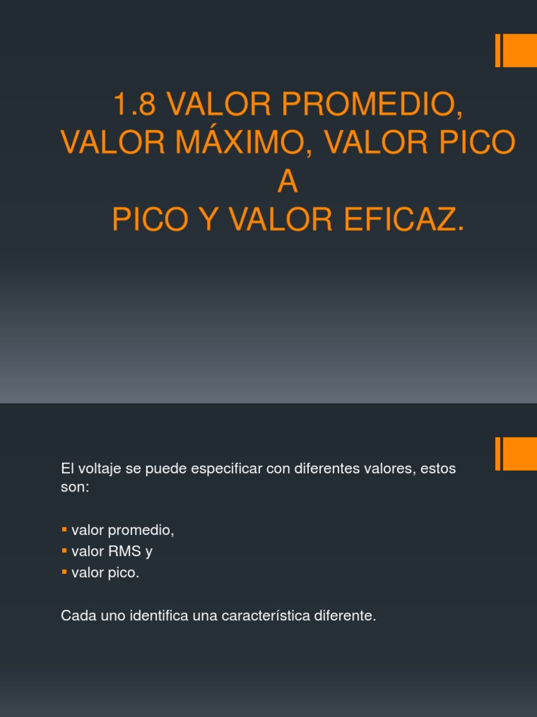 Valores de Voltaje: Promedio, RMS y Pico | PDF | voltaje | Corriente ...