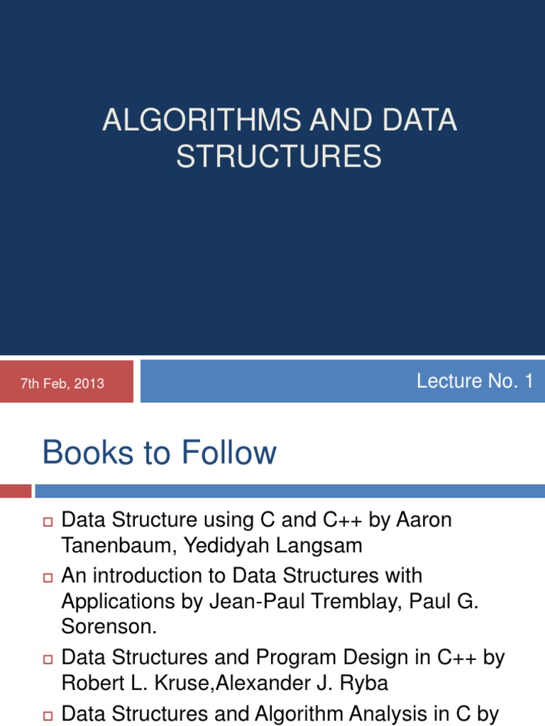 Intro To Data Structure Lec 1 Pdf Array Data Structure 9208