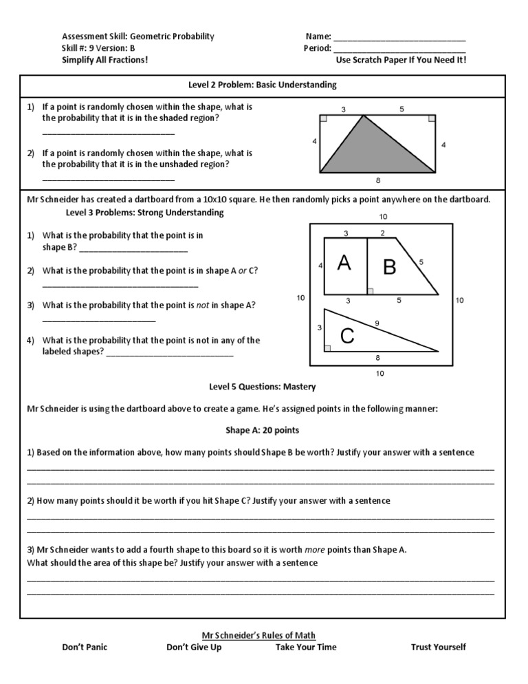 Geometric Probability Assessment | PDF