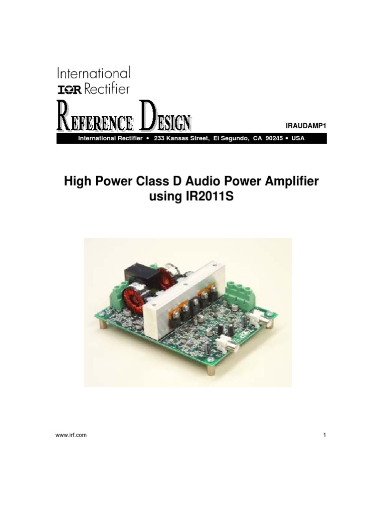 High Power Class D Audio Power Amplifier Using IR2011S | PDF ...