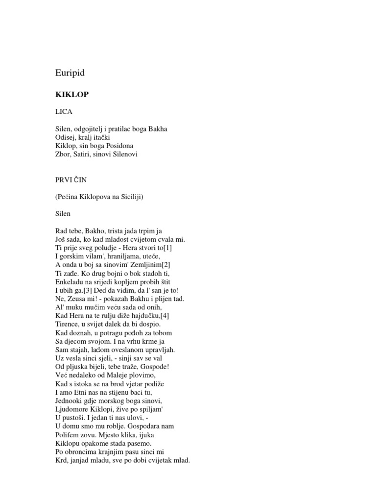 Euripid - Kiklop | PDF