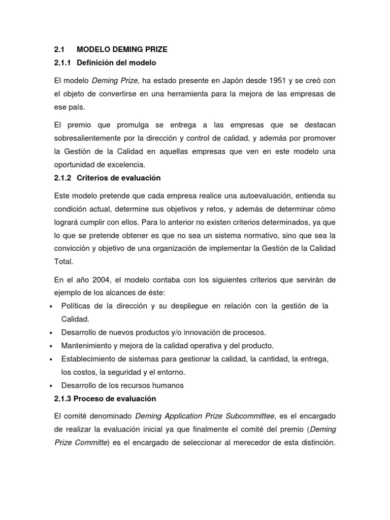 Modelo Deming | PDF | Liderazgo | Calidad (comercial)