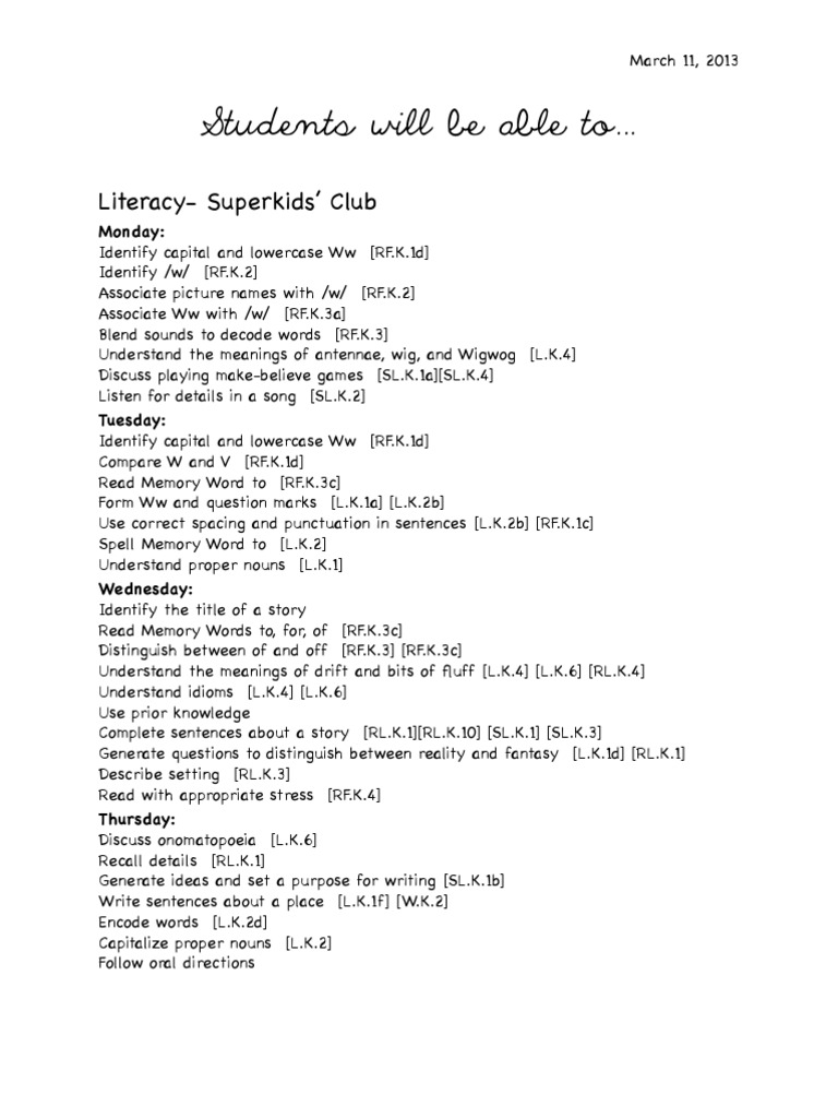 Weekly Learning Objectives 3:11 | PDF | Lent | Memory