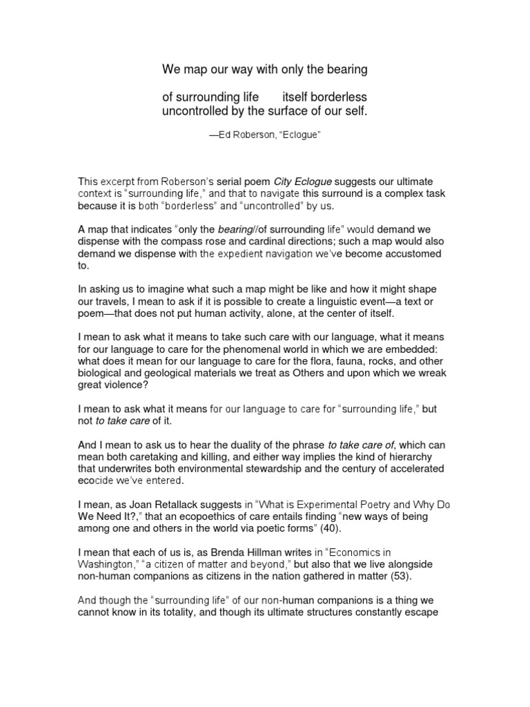 Brian Teare's Ecopoetics Talk | PDF | Queer Theory | LGBTQIA+ Studies