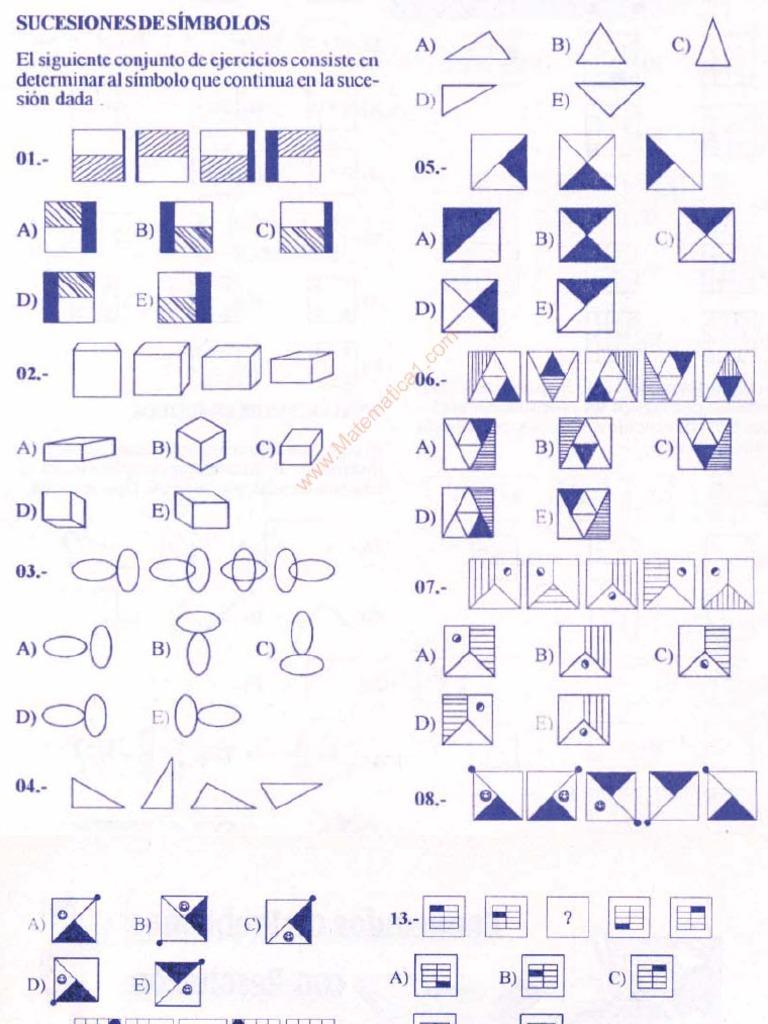 46 Ejercicios Resueltos de Razonamiento Abstracto u