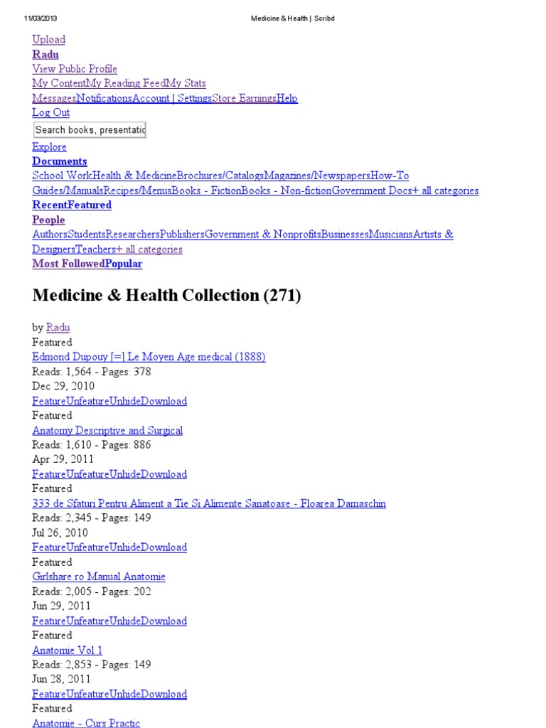 Medicine & Health - Scribd Collection | PDF | Medicine | Wellness