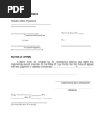 Notice of Appeal - Sample | PDF