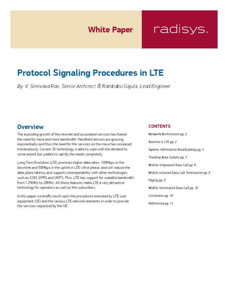 Lte Protocol Signaling PDF | PDF