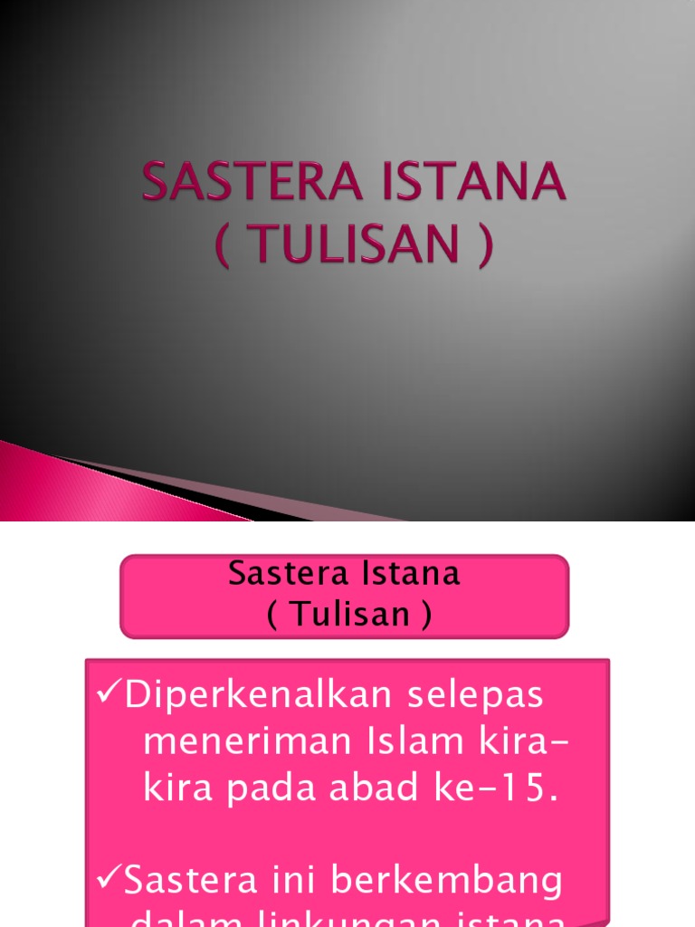 Sastera Istana | PDF | Sejarah | Fiksi Umum