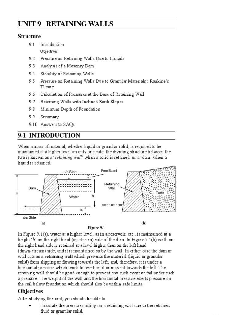 Retaining Wall Design | PDF | Dam | Bending