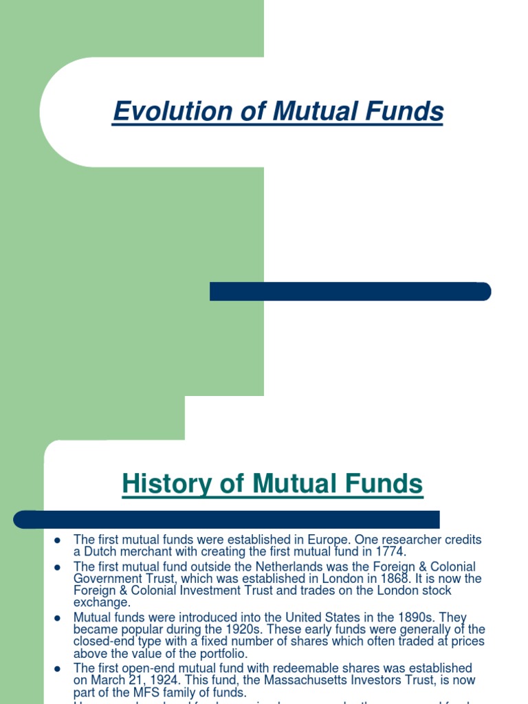 Mutual Funds: A Historical Overview | PDF | Mutual Funds | Securities ...
