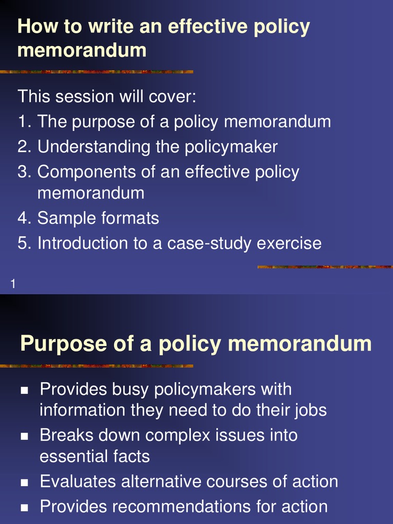 Policy Memorandum | PDF | Memorandum | Policy