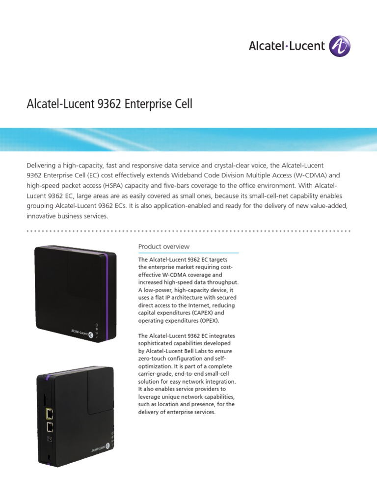 Alcatel 9362 Enterprise Cell Datasheet | High Speed Packet Access ...