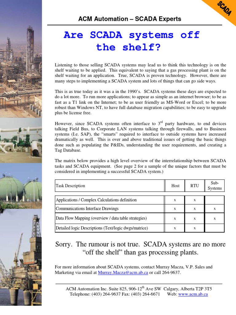 Are SCADA Systems Off The Shelf | PDF | Scada | Databases