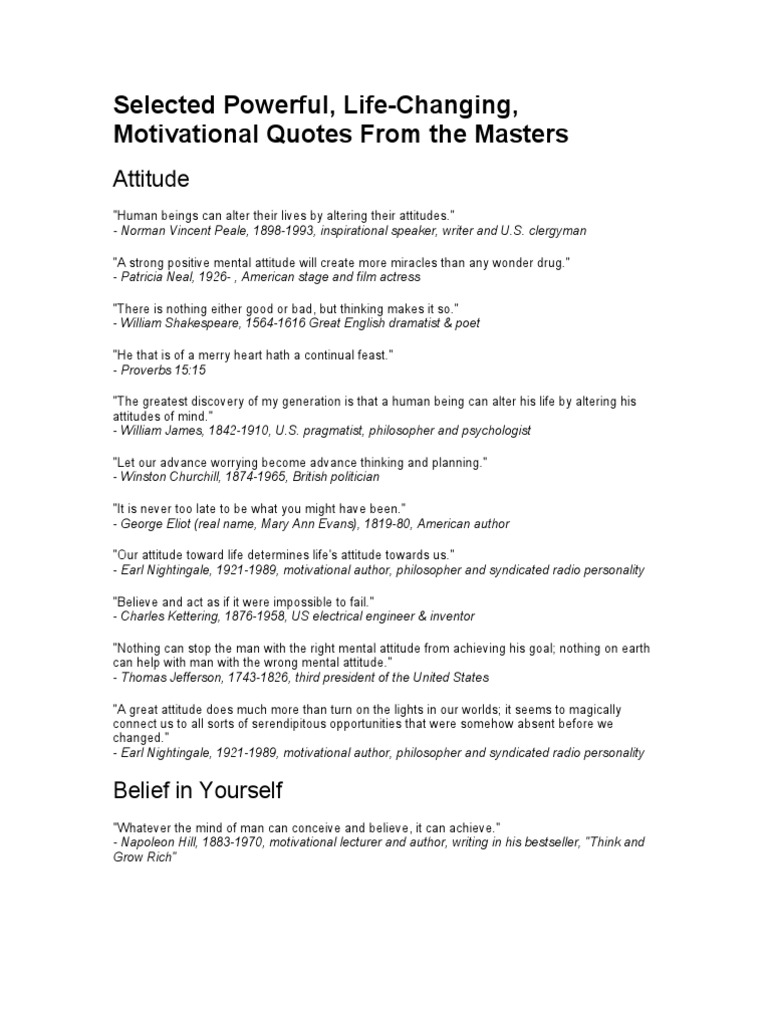 Quotes From The Masters | PDF | Gratitude | Science