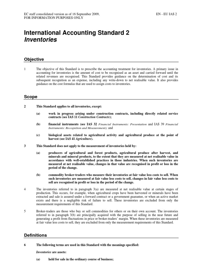 IAS 2: Inventories | PDF | Inventory | International Financial ...