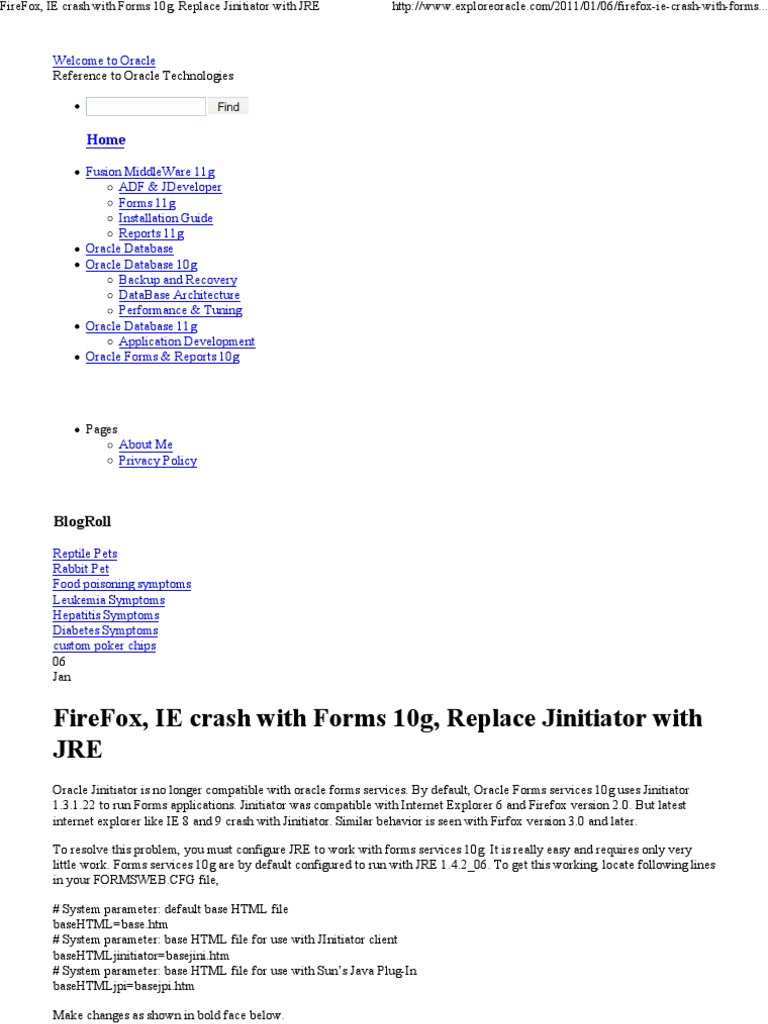 Replace Jinitiator With JRE | PDF | Java Virtual Machine | Firefox