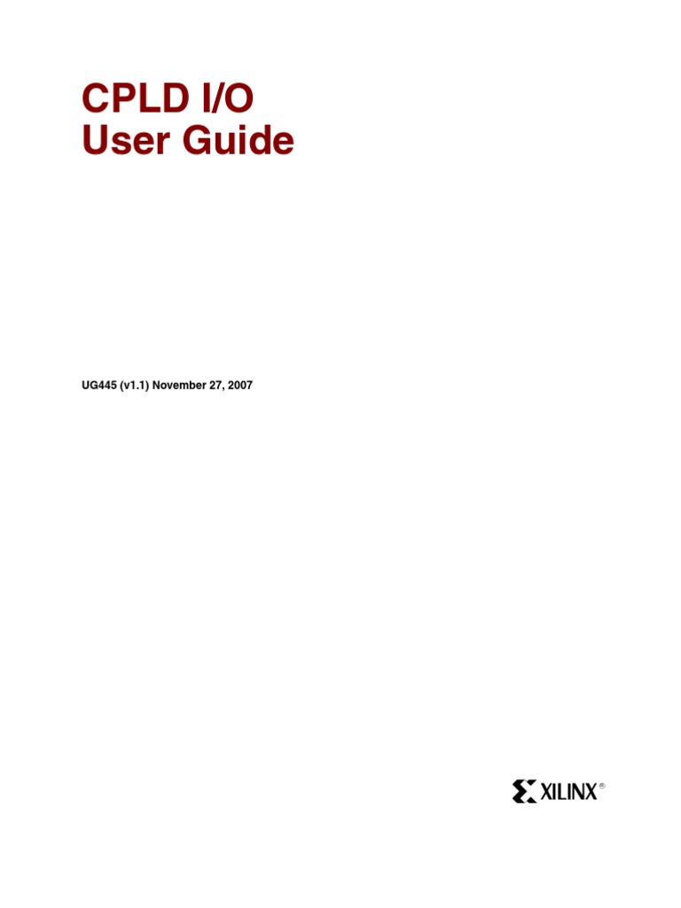 Cpld User Guide From Xilinx Pdf Input Output Electrical