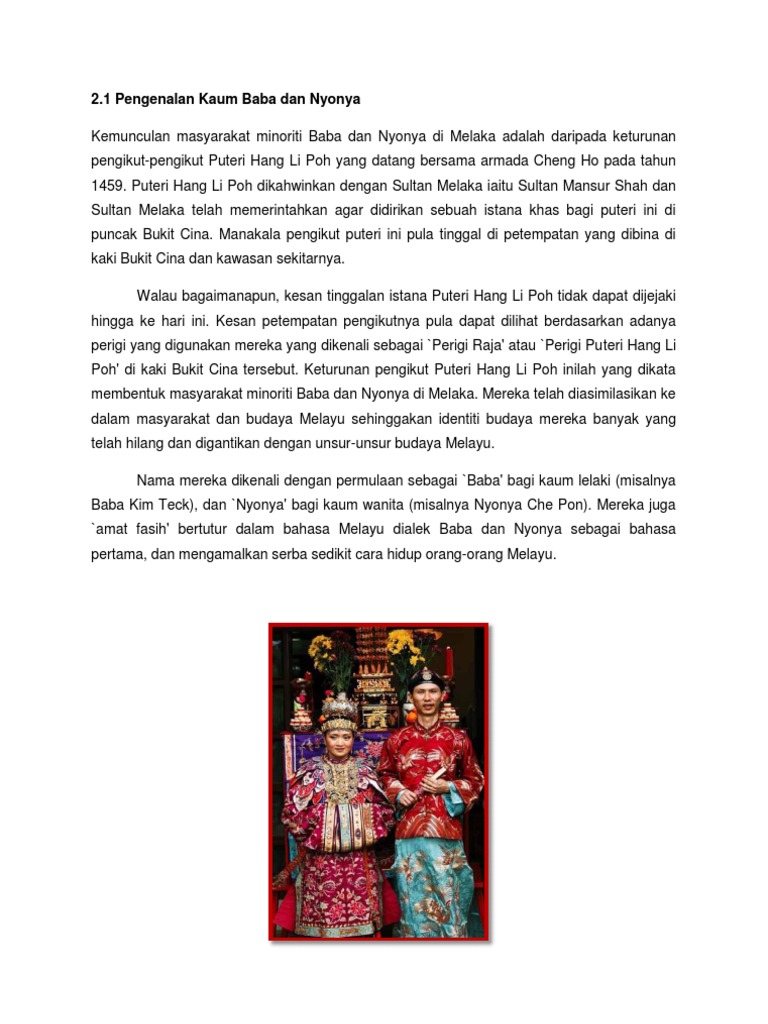 Pengenalan Baba Dan Nyonya | PDF