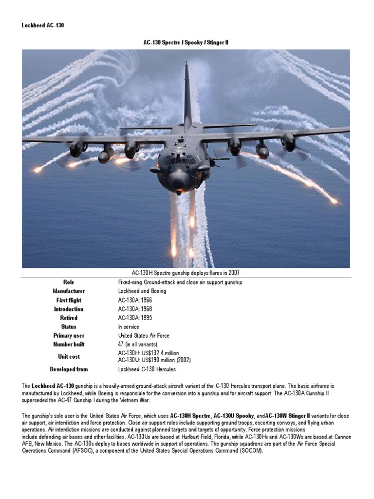 Lockheed AC-130 Gunship | PDF | Military | Military Science