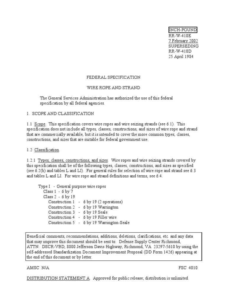 Wire Rope Specification PDF | PDF | Wire | Rope