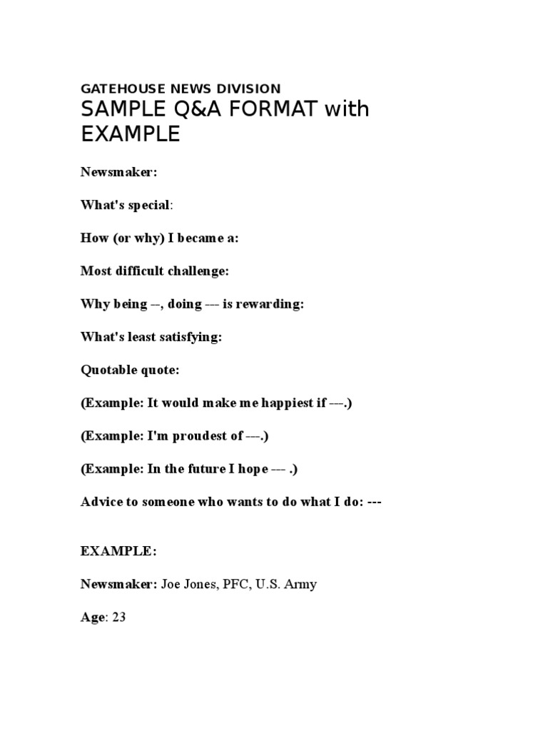 Q&A Format | PDF