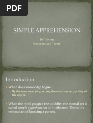 Apprehension Definition