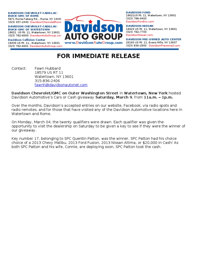 Davidson Auto Group | PDF