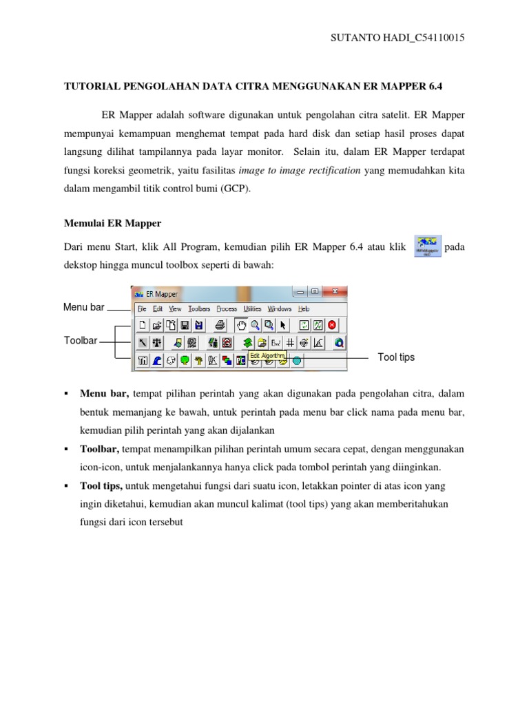 Tutorial Pengolahan Citra ER Mapper | PDF