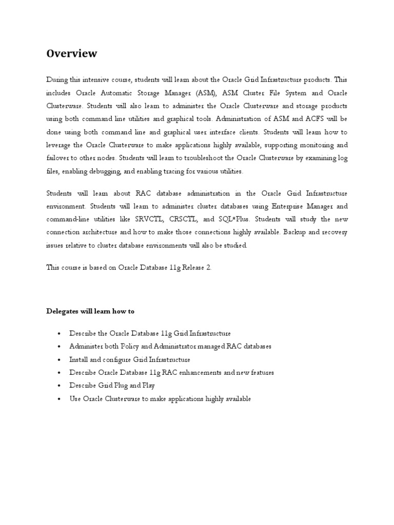 Oracle Rac And Grid Pdf Oracle Database Computer Cluster