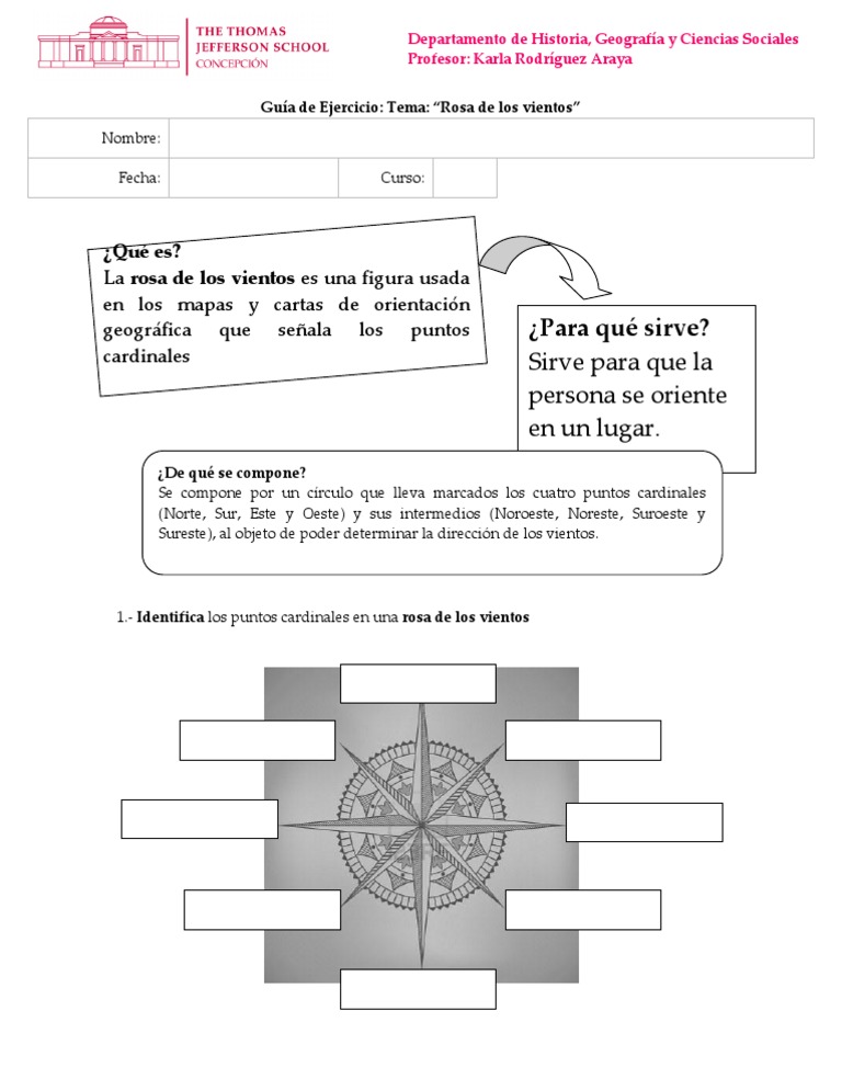 2 Guía de Ejercicio Tema Rosa de los vientos