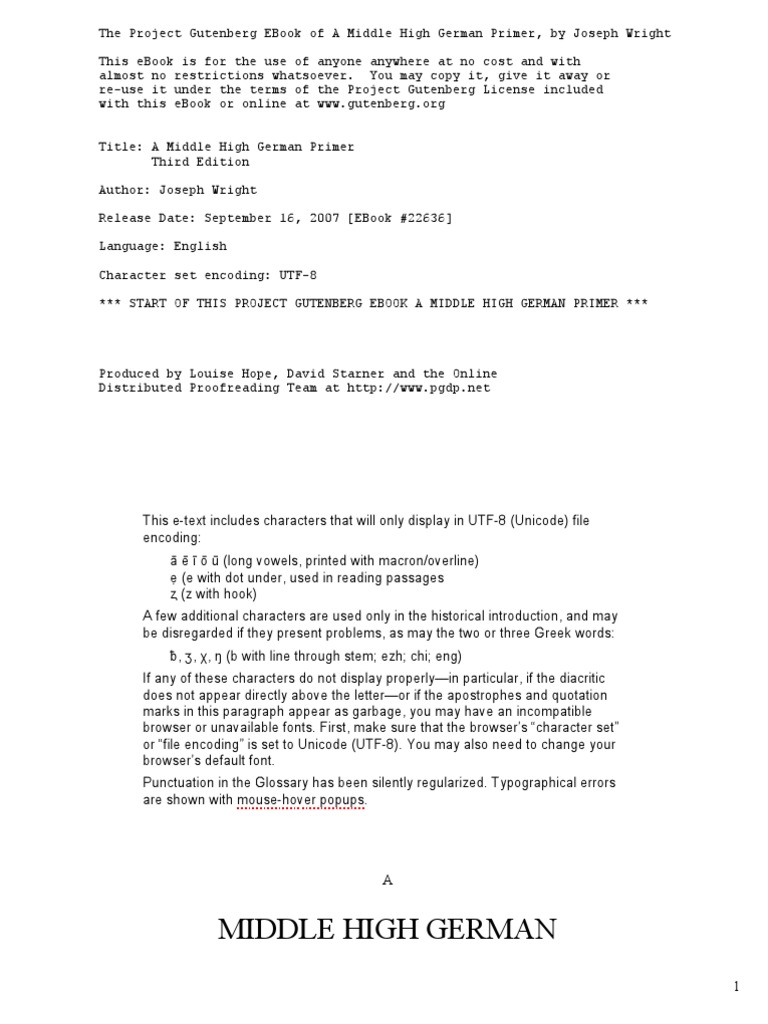 A Middle High German Primer | PDF | German Language | Style (Fiction)