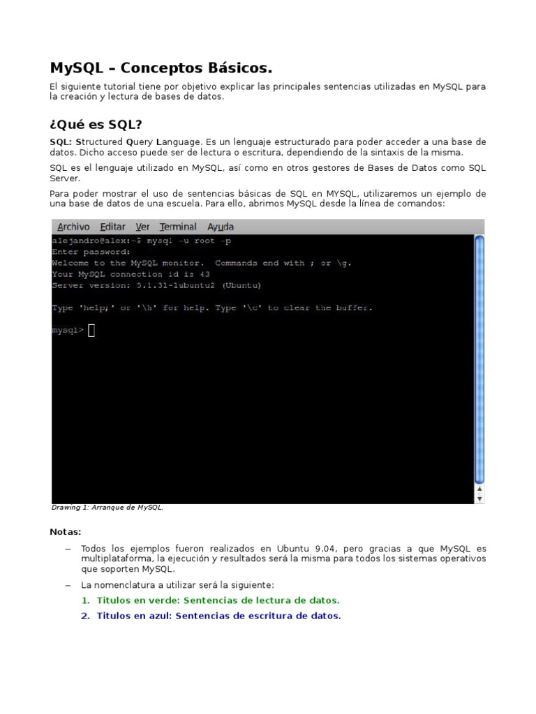 Conceptos Basicos MYSQL | PDF | SQL | Tabla (base de datos)