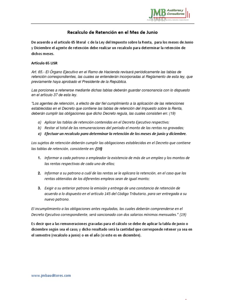 Ejemplo de Recalculo | PDF | Impuestos | Salario
