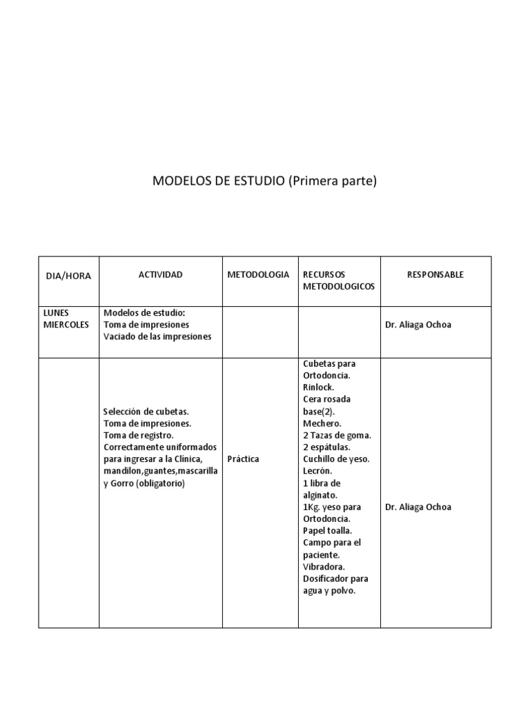 Modelos de Estudio 1ra Parte | PDF