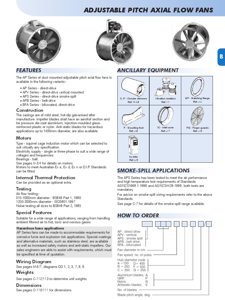 Axial Flow | PDF | Mechanical Fan | Electrical Wiring