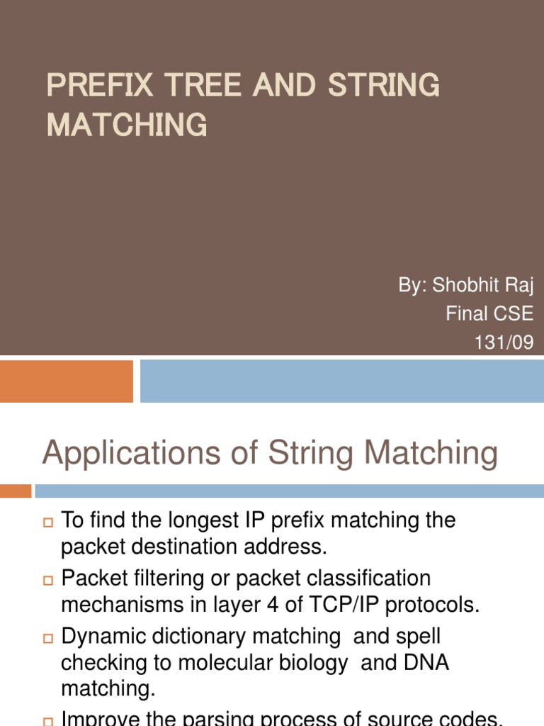 Prefix Tree And String Matching Pdf Computer Data Algorithms