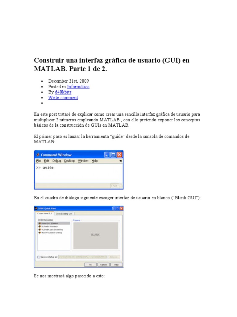 Gui Matlab | PDF | Interfaces gráficas de usuario | Archivo de computadora